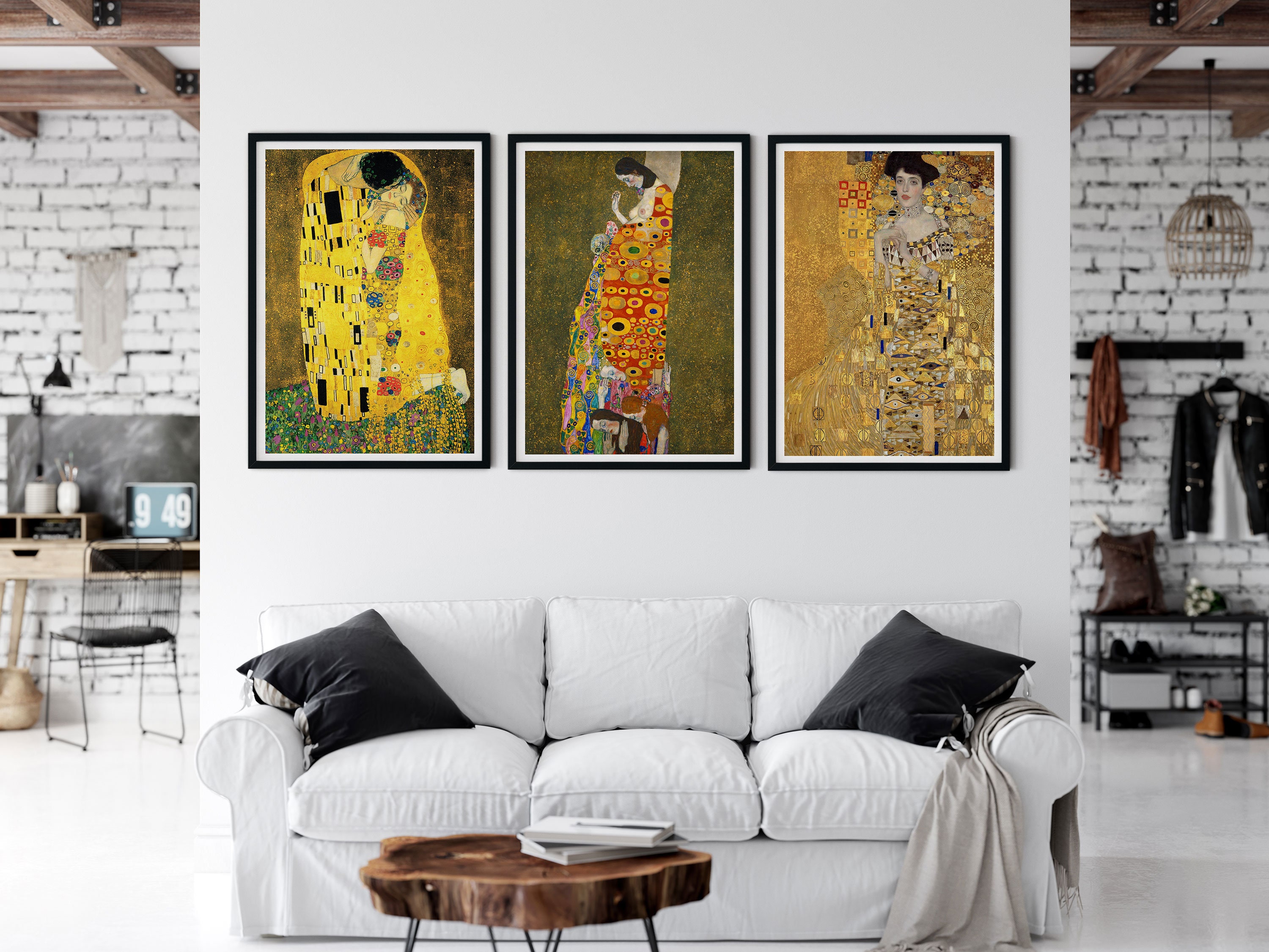Gustav Klimt of 3 Art Prints, Klimt Art Posters, the Kiss, Hope ...