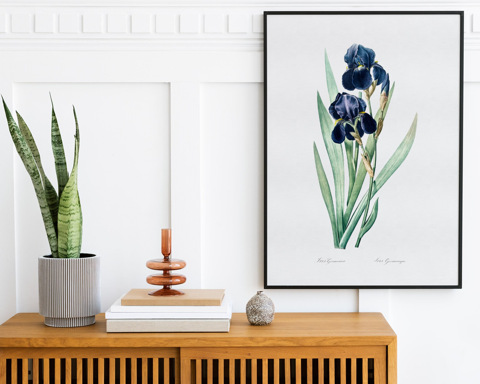 Iris Flower Poster, Botanical Print, Vintage Flower Illustration, Les ...