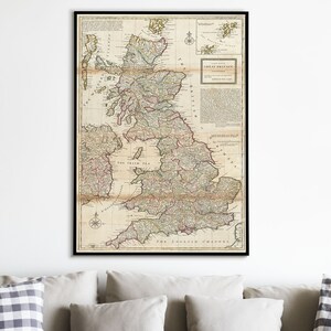 Map of Great Britain, High Resolution Reproduction of a Vintage Map ...