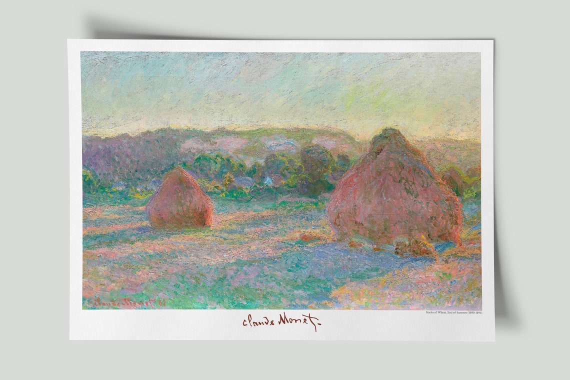 Monet Exhibition Poster Claude Monet Stacks of Wheat End of | Etsy