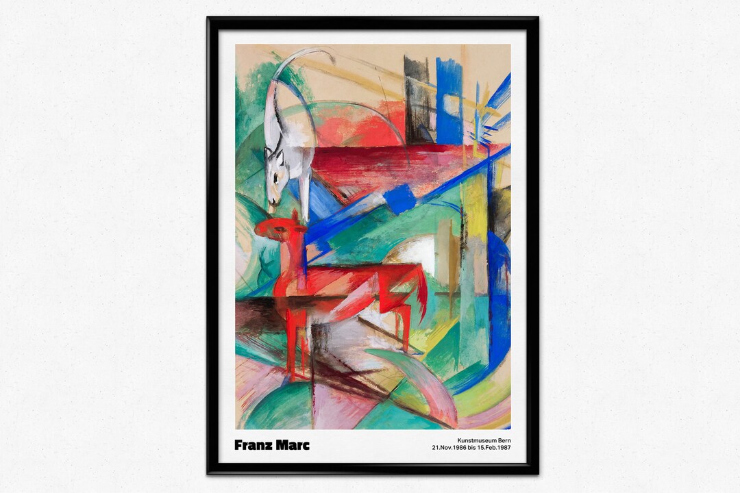 Franz Marc Exhibition Poster, Franz Marc Print, Landscape With Animals ...