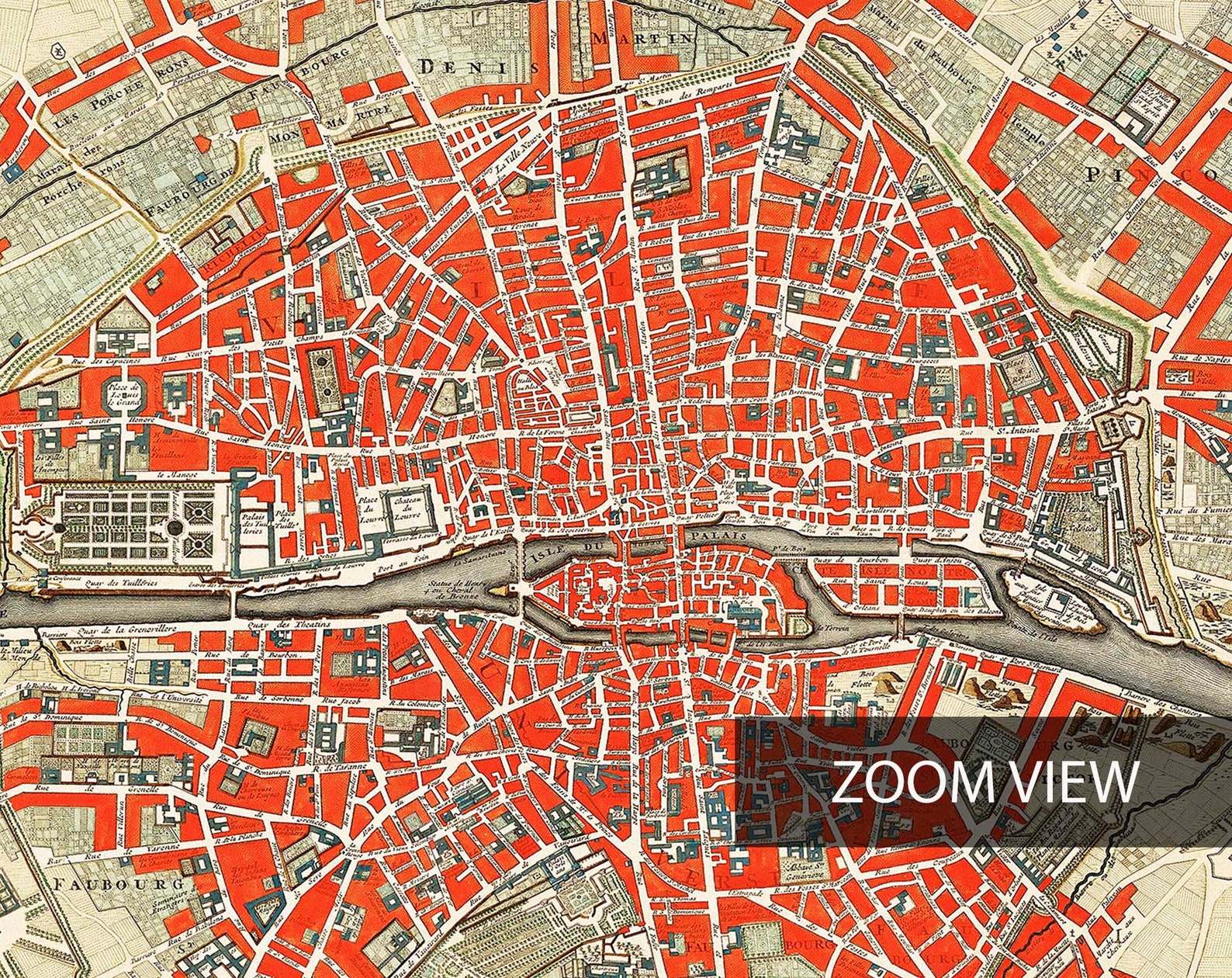 Vintage Map of Paris Paris Map Print Plattegrond Van Parijs - Etsy