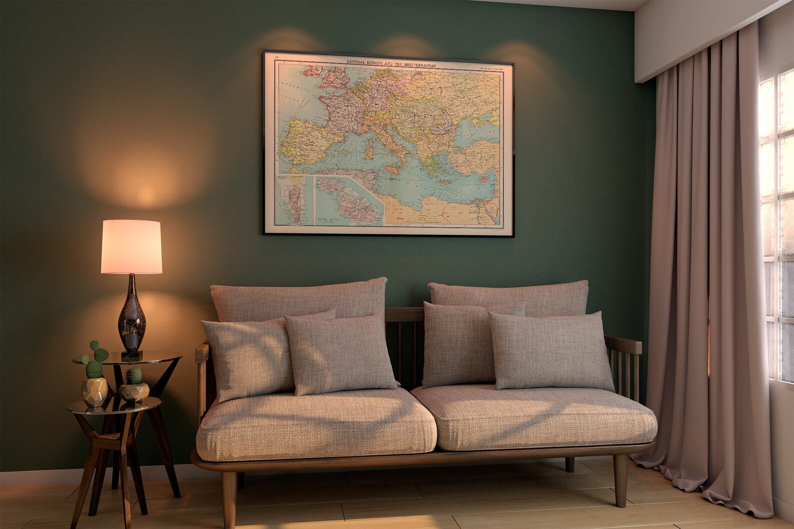 Europe Map Printed Poster Central Europe Atlas High - Etsy