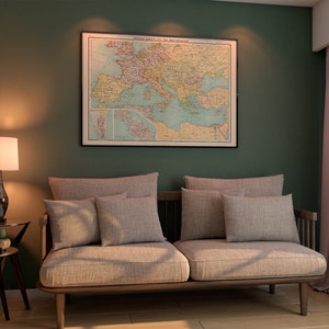 Europe Map Printed Poster, Central Europe Atlas High Resolution ...