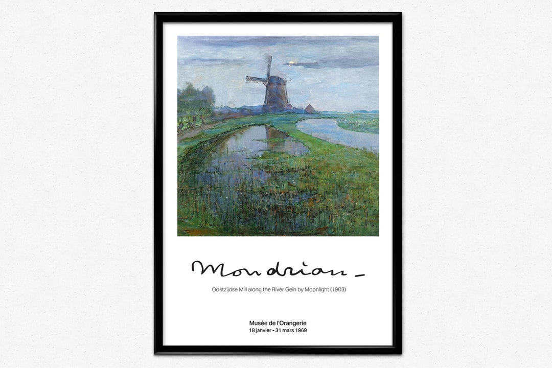 Piet Mondrian Windmill Poster, Mondrian Print, Oostzijdse Mill Along ...