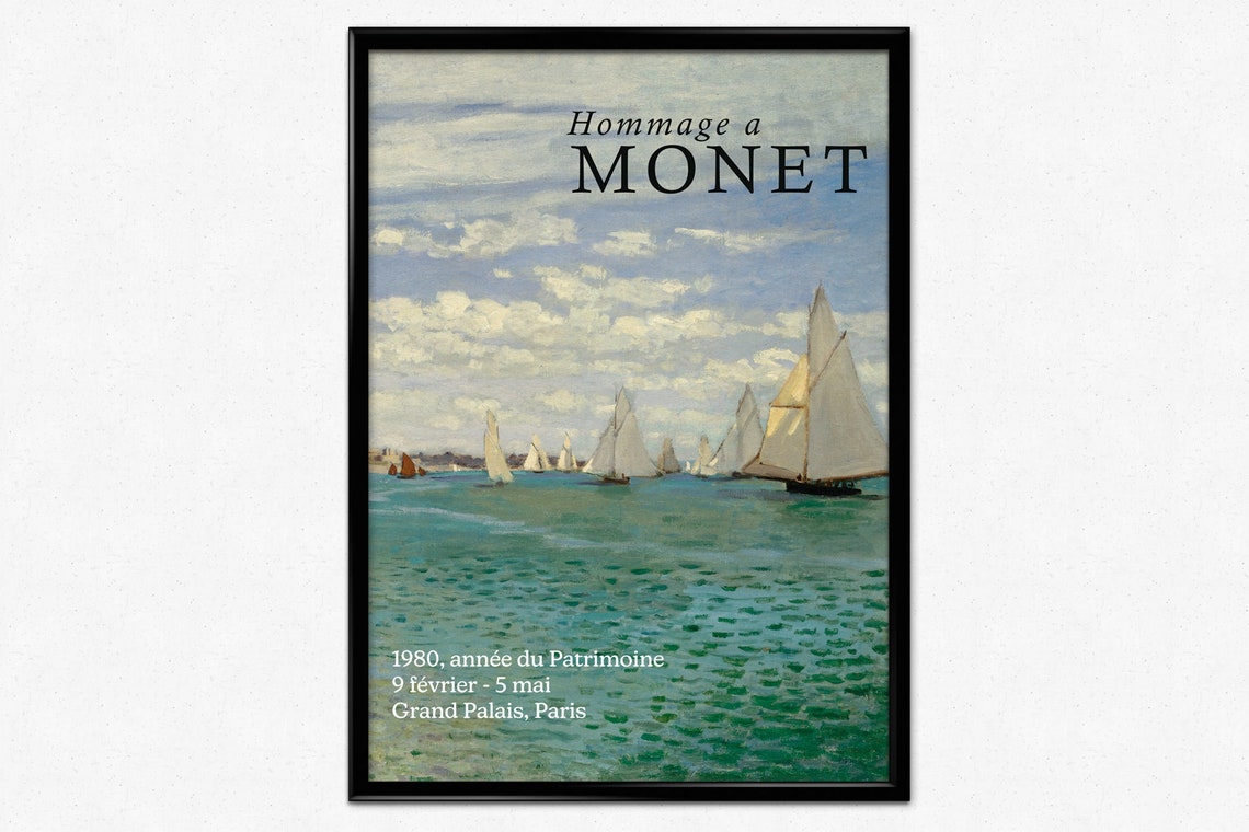 Monet Exhibition Poster, Claude Monet Regatta at Sainte-adresse ...