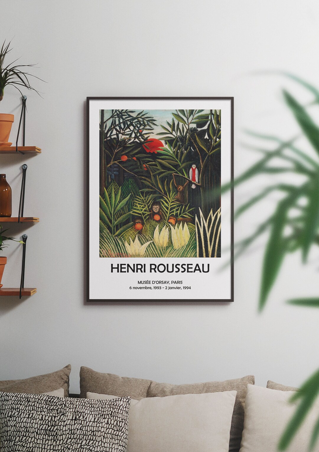 Henri Rousseau Print, Exhibition Poster, Monkeys and Parrot in the ...