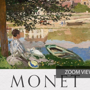 Monet Exhibition Poster, Claude Monet on the Bank of the Seine ...