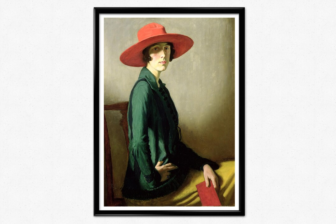 William Strang Art Print, Lady With a Red Hat, Portrait of Vita ...