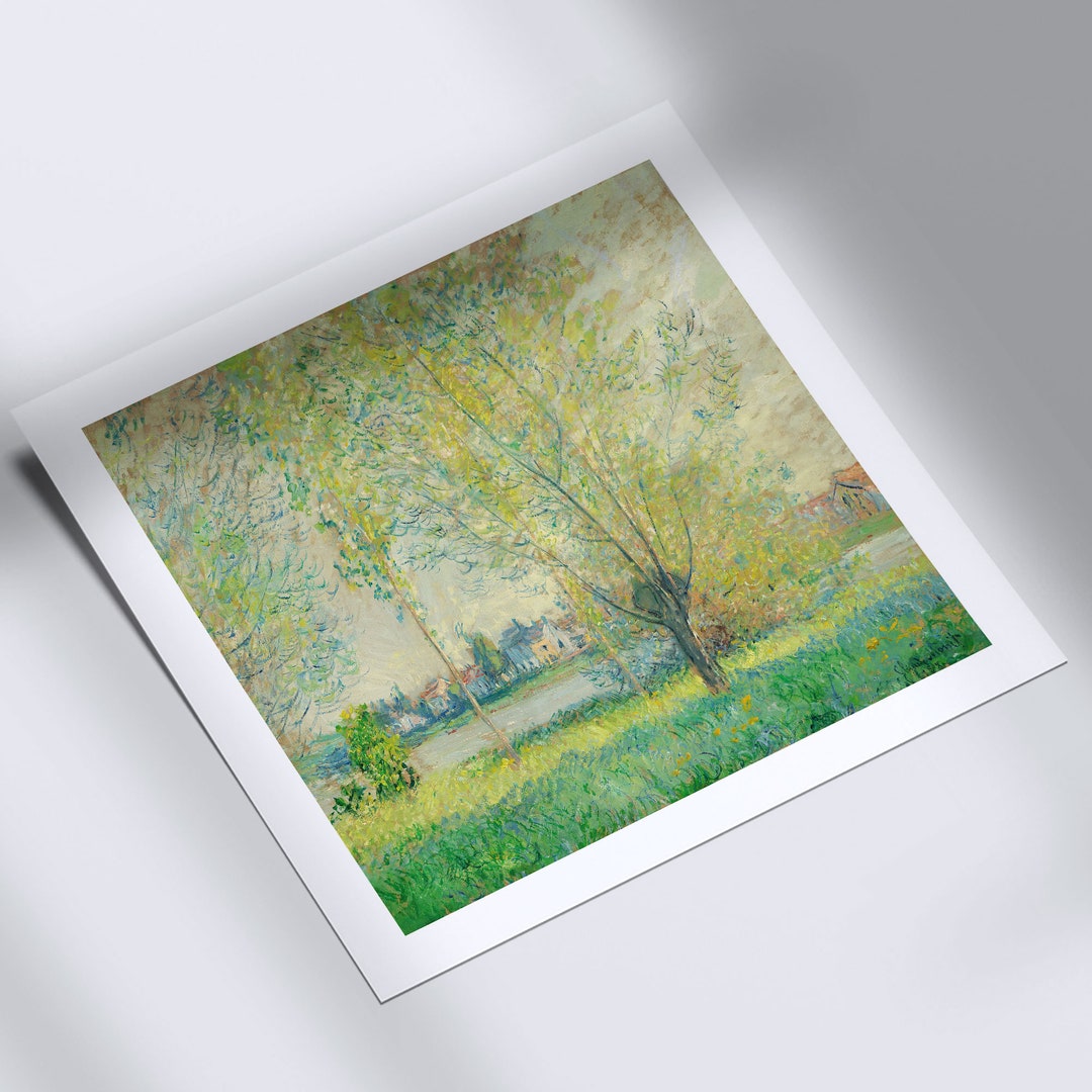 Monet Square Print, Claude Monet 'the Willows' Impressionist Green ...