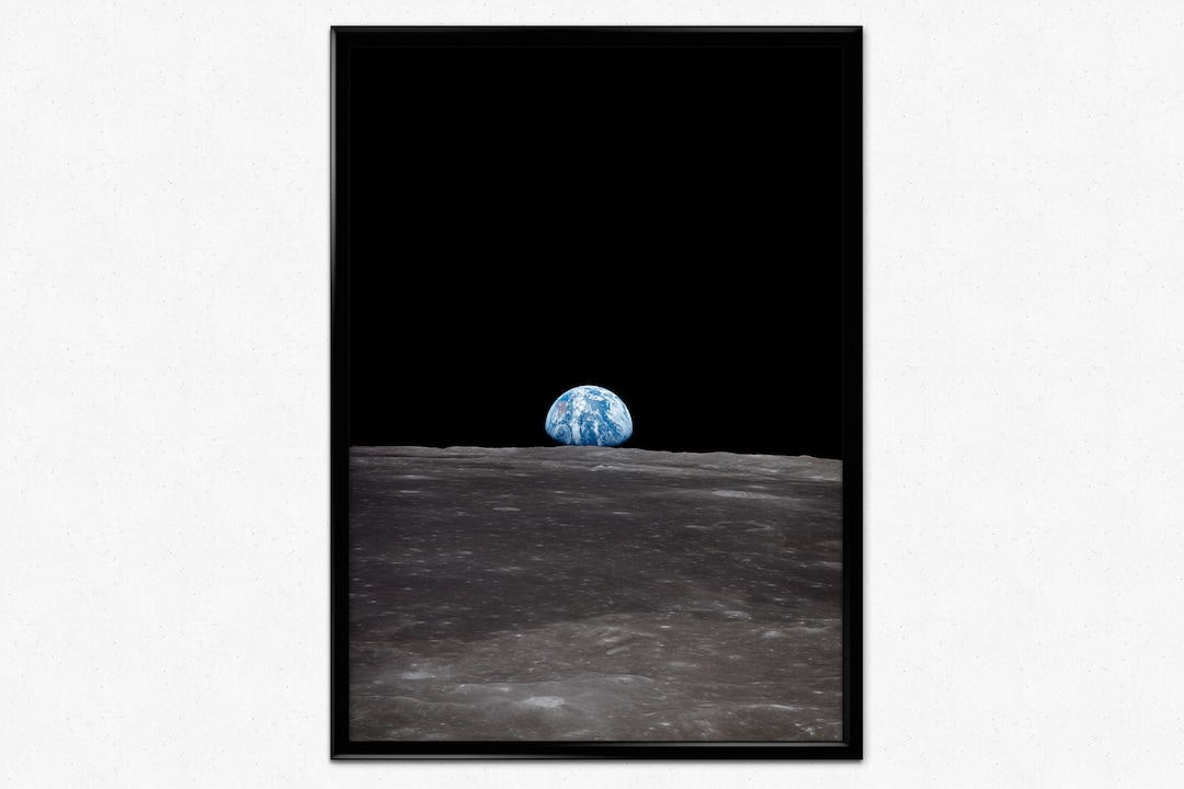 NASA Poster Earth Rising Photo Moon Landing Space Picture Earth From ...