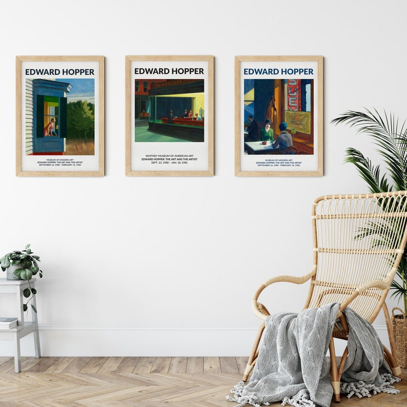 Edward Hopper Set of 3 Posters Gallery Wall Art Prints - Etsy