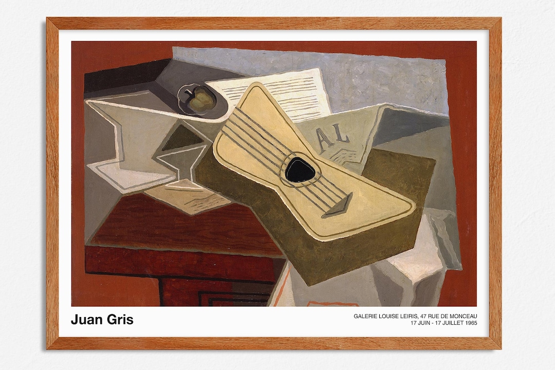 Juan Gris Art Print, Guitar and Newspaper, Cubist Exhibition Poster ...
