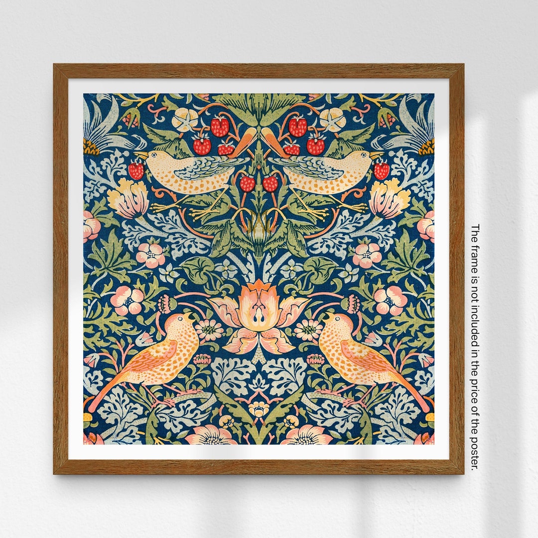 William Morris Print, Strawberry Thief Pattern, Vintage Exhibition ...