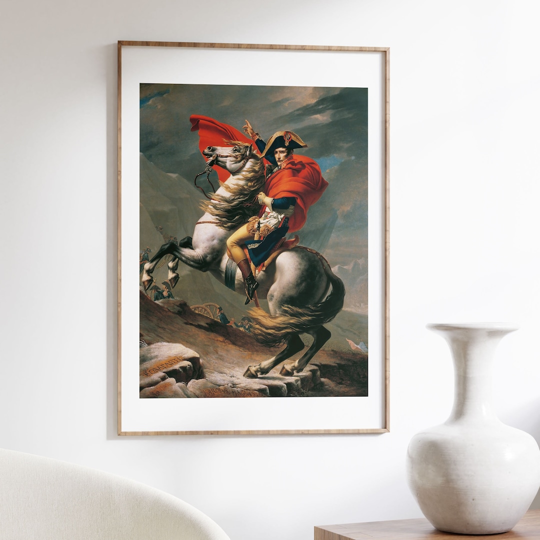 Napoleon Painting, Wall Art, Napoleon Crossing the Alps by Jacques ...