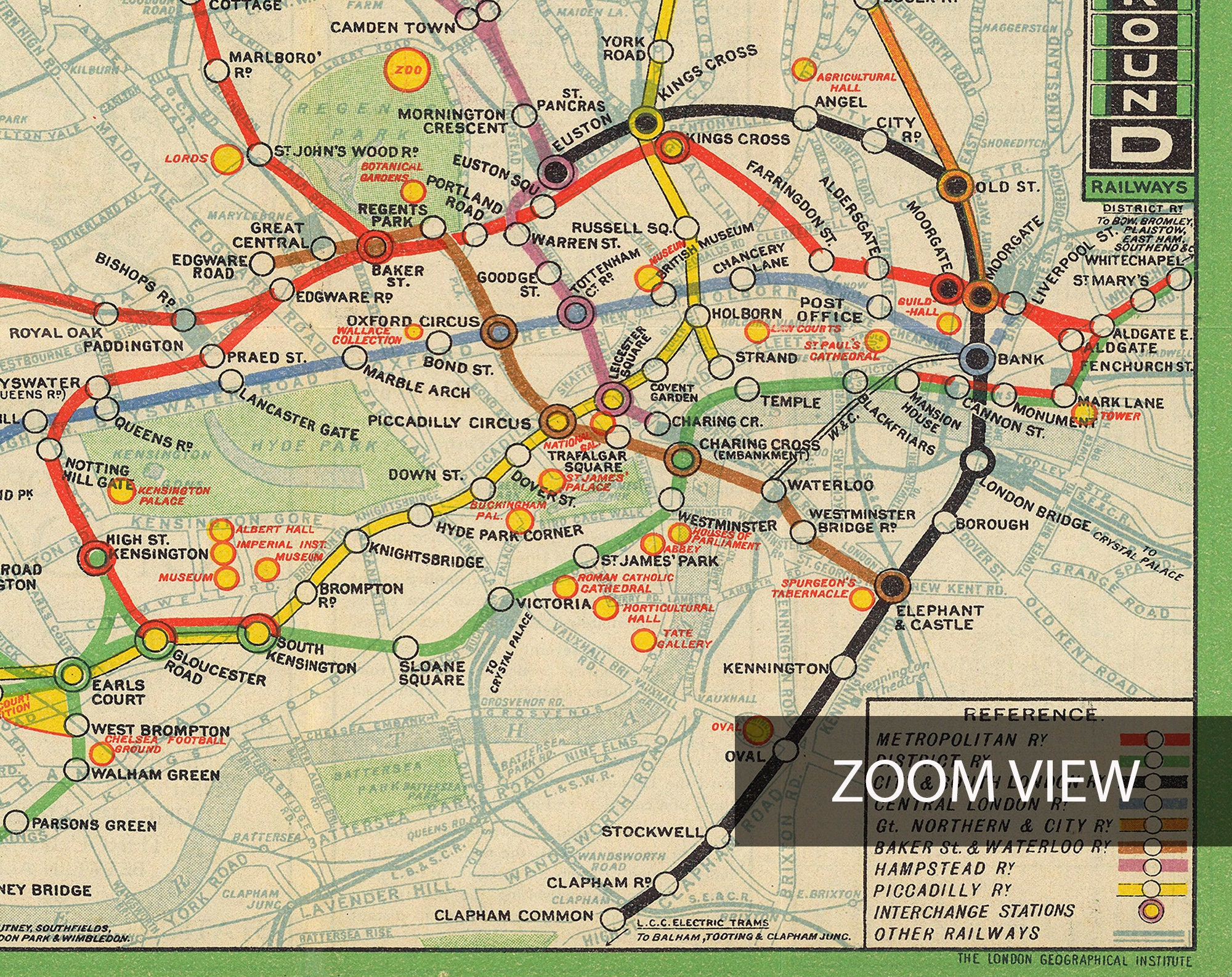 Vintage Map of London London Underground Railways 1912 - Etsy UK