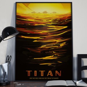 NASA Poster, Space, Astronomy, Titan, Nasa Visions of the Future Series ...