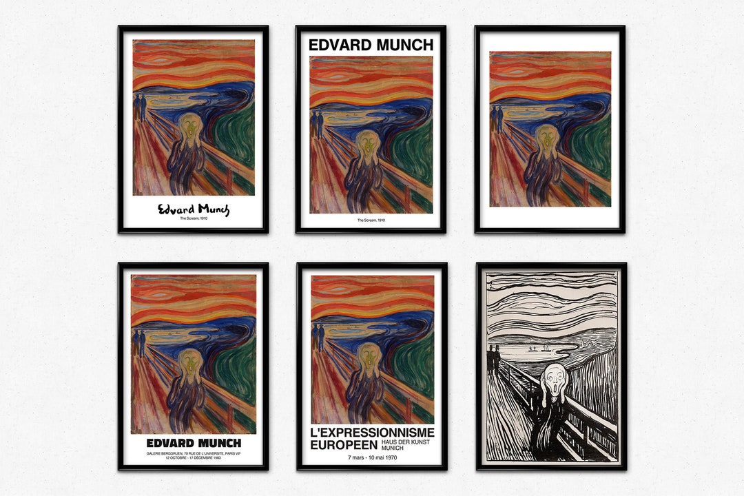 Edvard Munch Scream Print Set Scream Poster Expressionist - Etsy