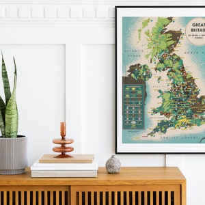 Map of Great Britain, Educational Map, Natural & Industrial Resources ...