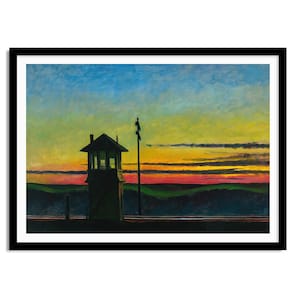 Edward Hopper Railroad Sunset Art Print - Vintage Train Landscape Wall ...