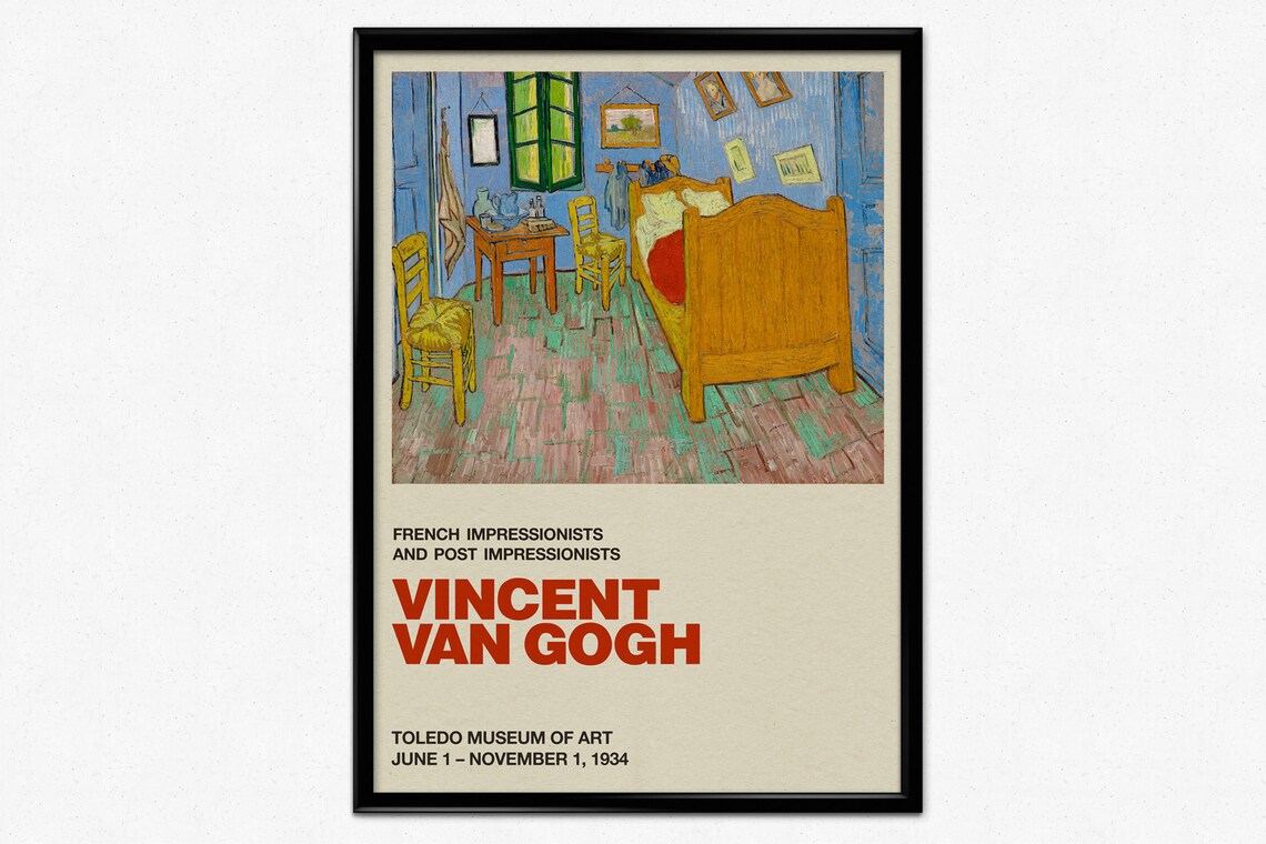 Van Gogh Exhibition Poster Vincent Van Gogh The Bedroom Etsy Uk