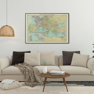 Europe Map Printed Poster, Central Europe Atlas High Resolution ...