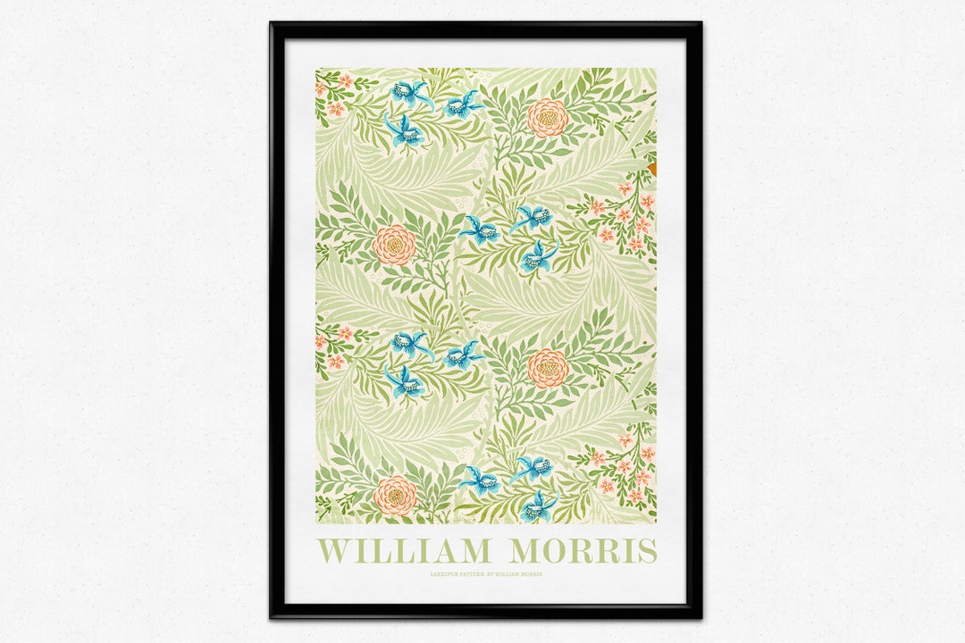 Larkspur Print by William Morris, Art Print, Exhibition Poster, Vintage ...