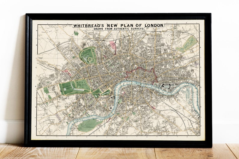Vintage Map of London Whitbread's New Plan of London - Etsy UK
