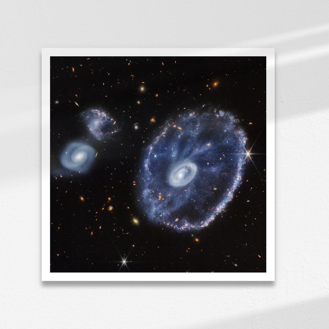 Space Photo, Square Poster, Cartwheel Galaxy NASA James Webb Telescope ...