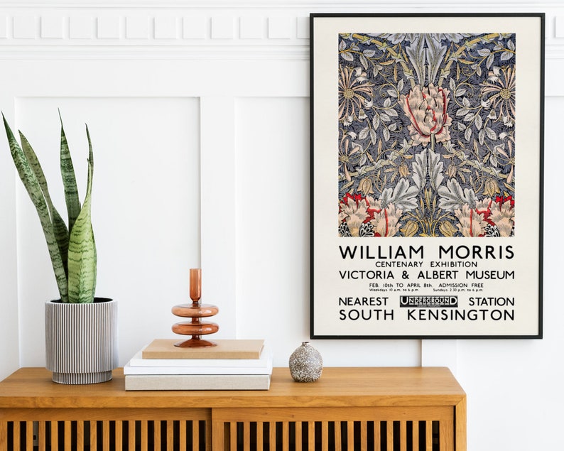 William Morris Exhibition Poster Honeysuckle Print Art - Etsy