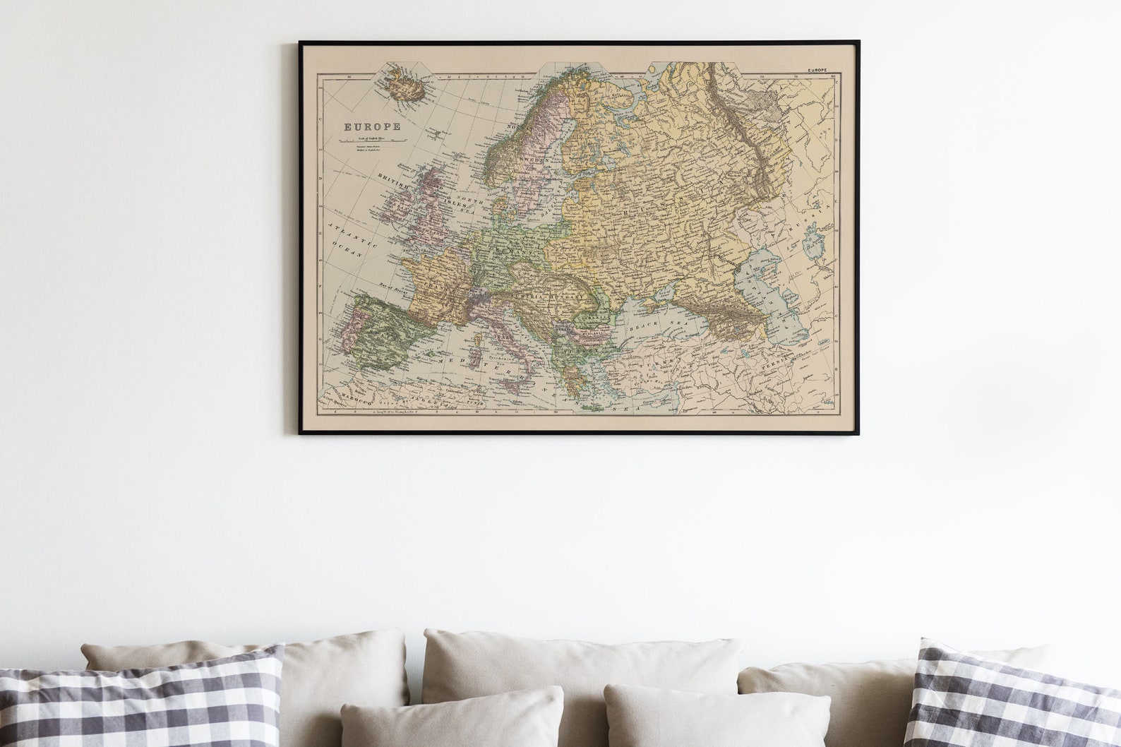 Map of Europe Poster Political Map of Europe 1892 High - Etsy