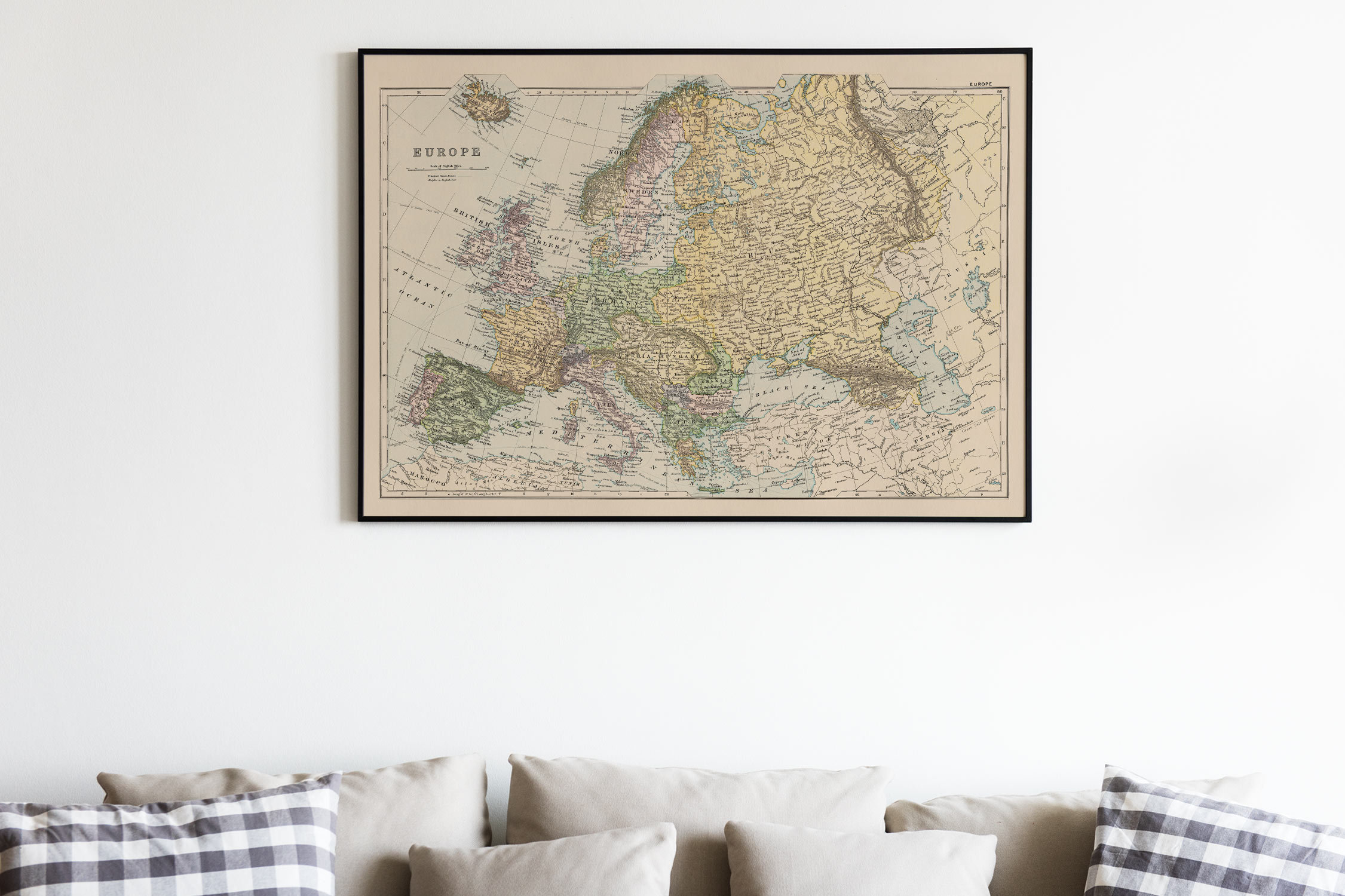 Map of Europe Poster, Political Map of Europe 1892, High Resolution ...