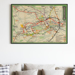 Vintage Map of London, London Underground Railways 1912 , London Print ...