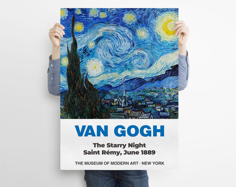 Van Gogh Exhibition Poster Vincent Van Gogh the Starry Night | Etsy