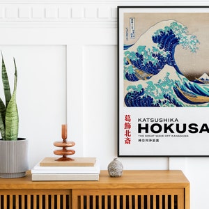 Hokusai Exhibition Poster, the Great Wave off Kanagawa Print, Japanese ...