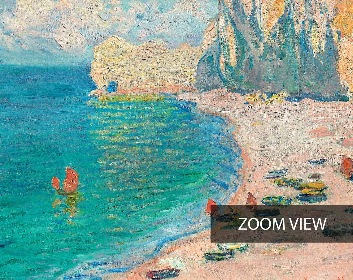 Monet Exhibition Print, Claude Monet Poster, Étretat, the Beach and the ...