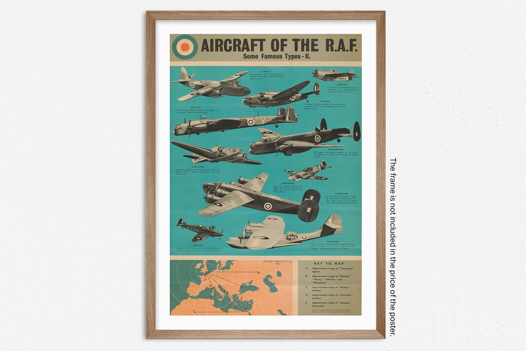 Royal Air Force Aircrafts, Military War Era Poster, Aircrafts of the ...