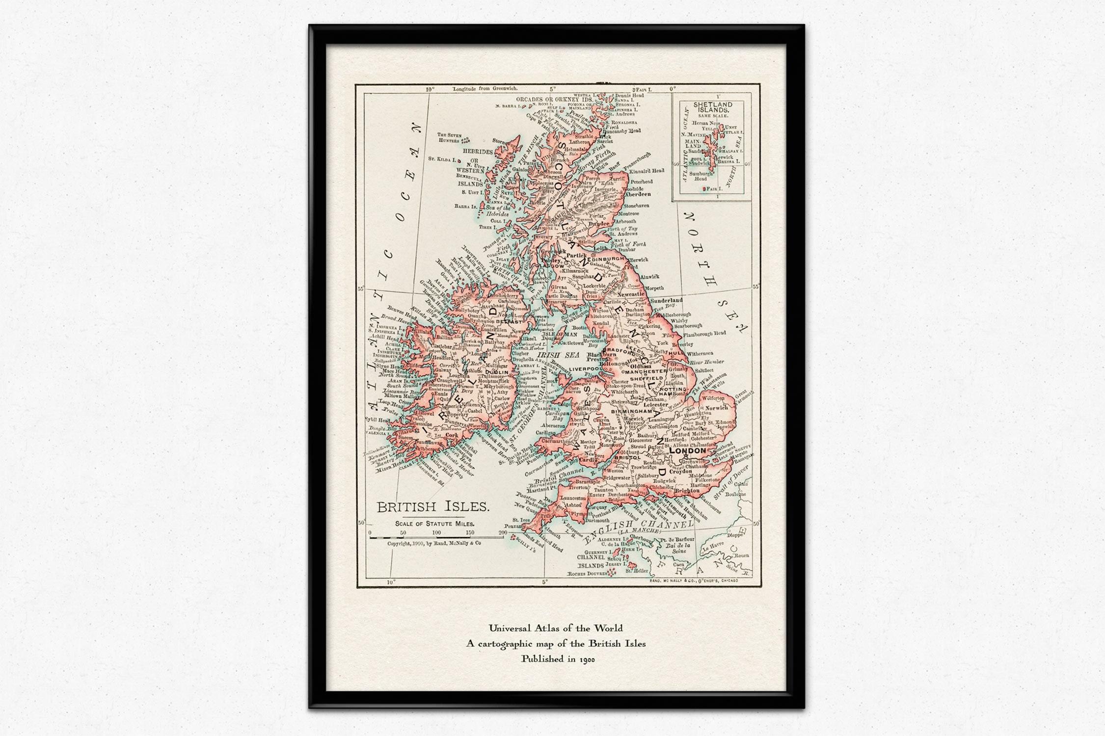 Vintage Map of Great Britain British Isles 1900 Vintage - Etsy
