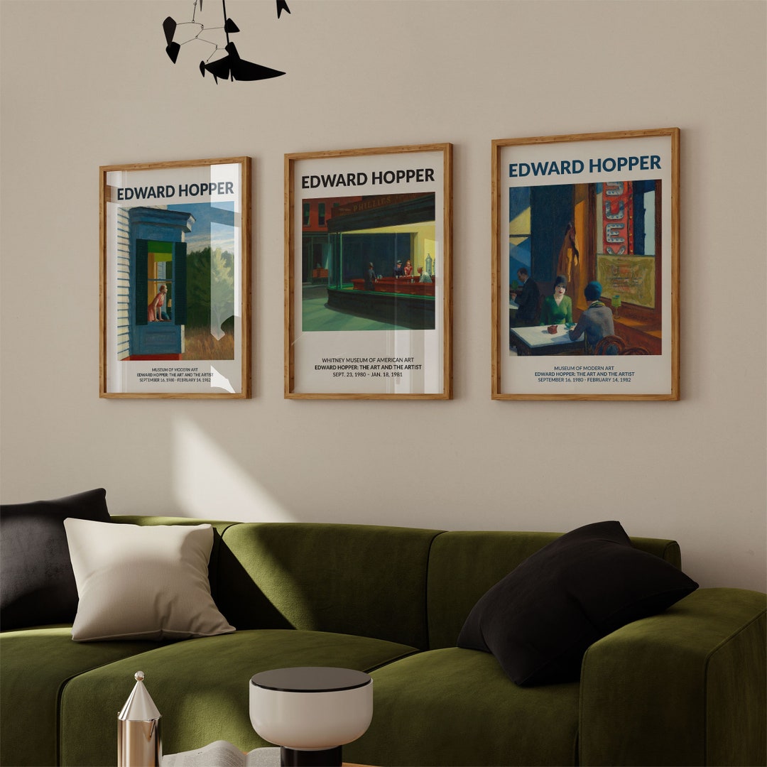 Edward Hopper Set of 3 Posters, Gallery Wall Art Prints, American ...