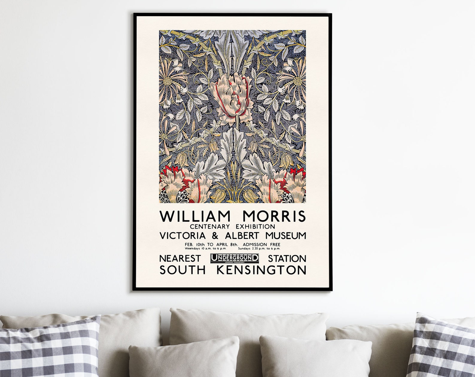 William Morris Exhibition Poster Honeysuckle Print Art | Etsy