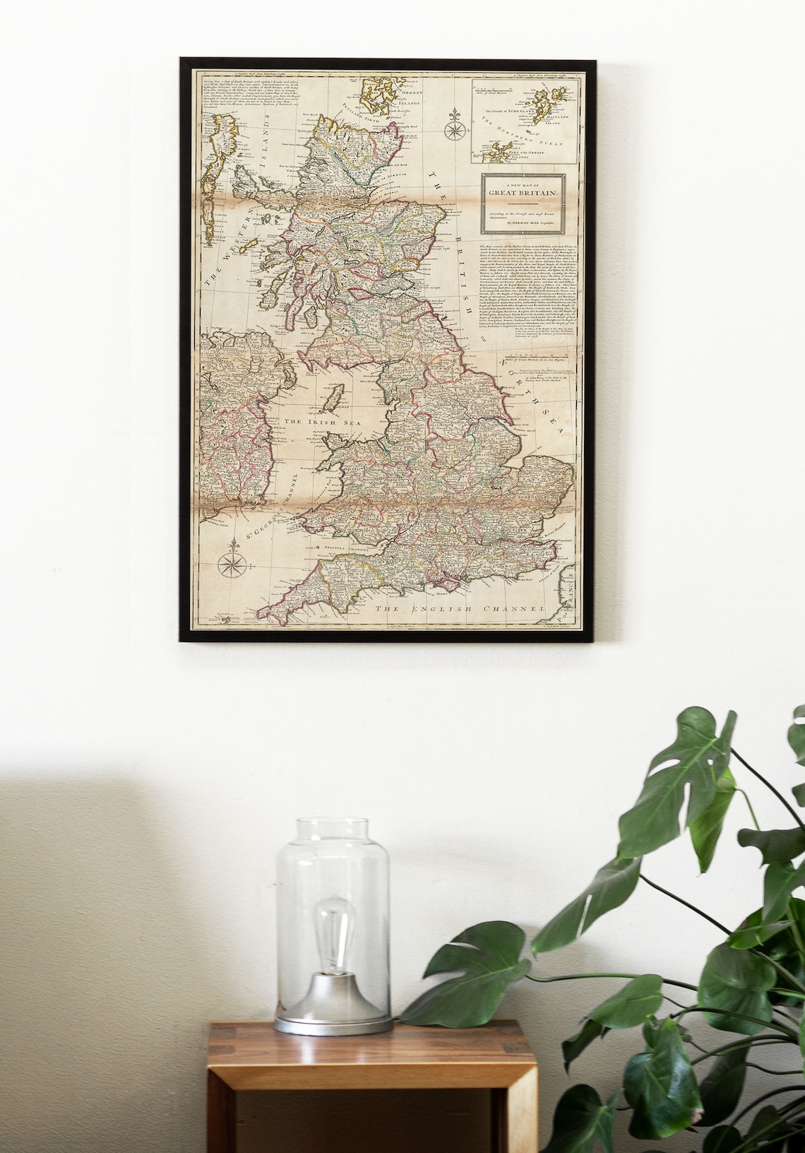 Map of Great Britain High Resolution Reproduction of a | Etsy