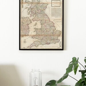 Map of Great Britain, High Resolution Reproduction of a Vintage Map ...