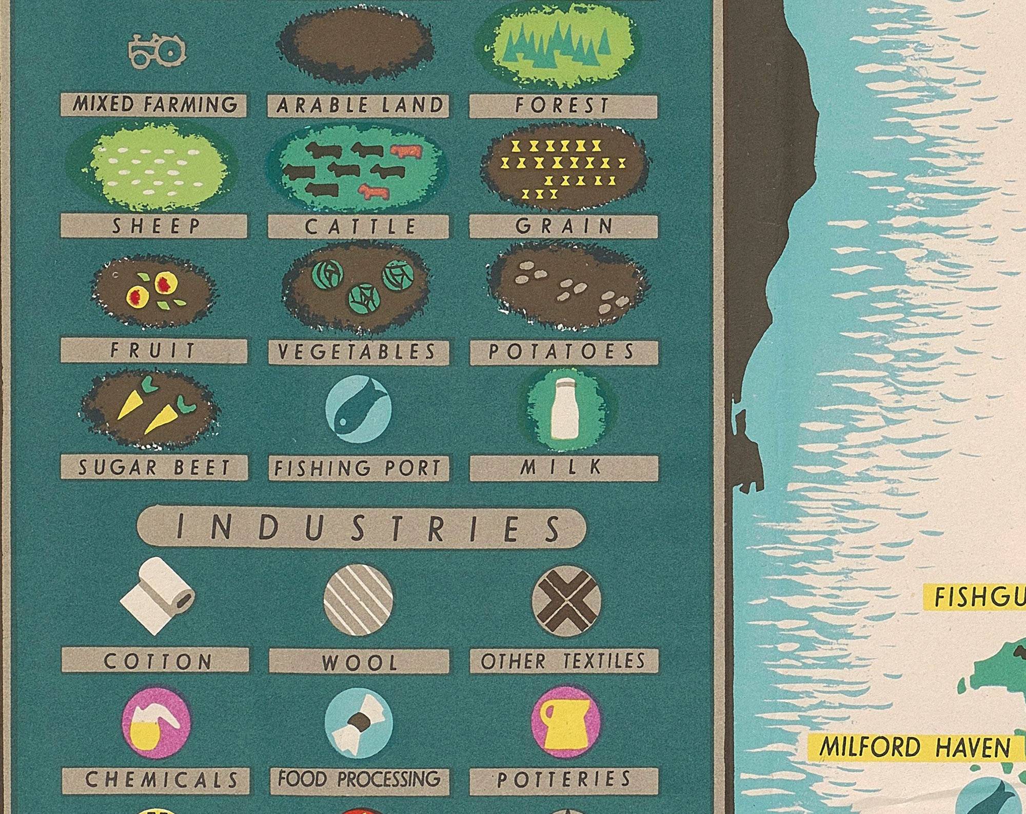 Map of Great Britain, Educational Map, Natural & Industrial Resources ...