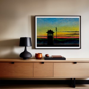 Edward Hopper Railroad Sunset Art Print - Vintage Train Landscape Wall ...