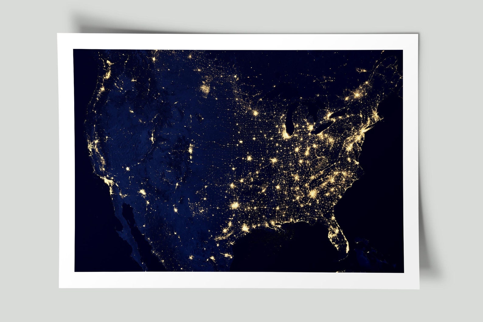 Satellite Picture of the USA Nasa Photo Poster City Lights - Etsy