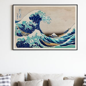 The Great Wave off Kanagawa, Hokusai, Vintage Japanese Art Poster ...