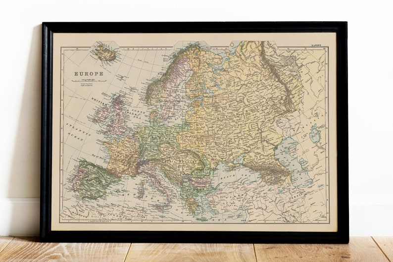 Map of Europe Poster, Political Map of Europe 1892, High Resolution ...