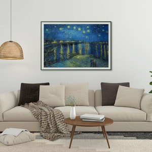 Van Gogh Art Print, Starry Night Over the Rhone, Van Gogh Poster ...