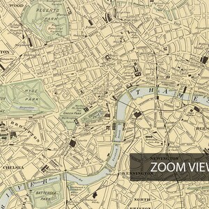Vintage Map of London in 1901, Vintage Cartographic Map, Reproduction ...