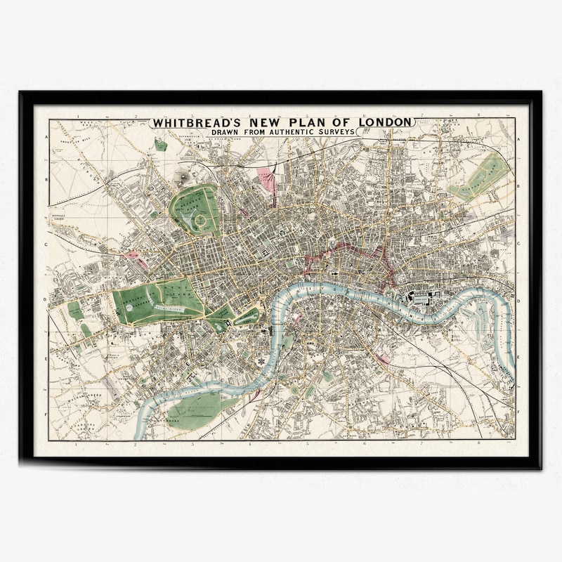 Landscape Map London - Etsy UK
